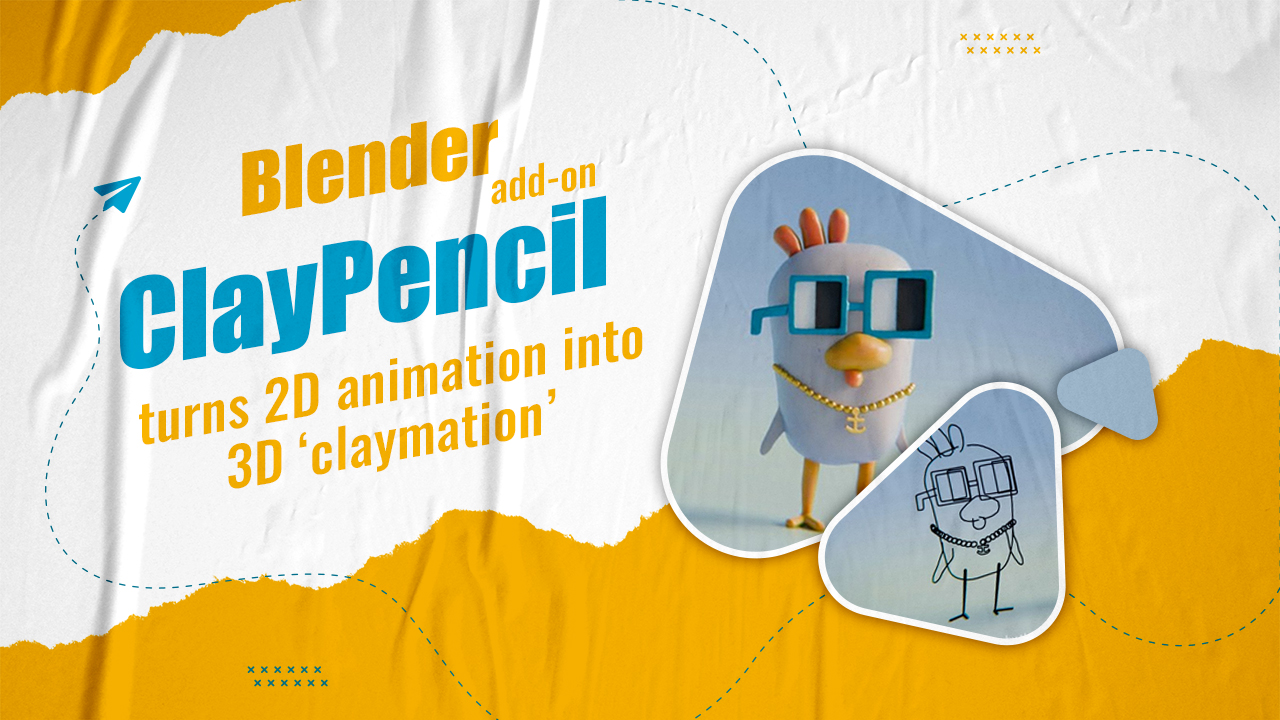 ClayPencil: Free Blender Add-On to Convert 2D Animations to Claymation-Style 3D | XRender News ...